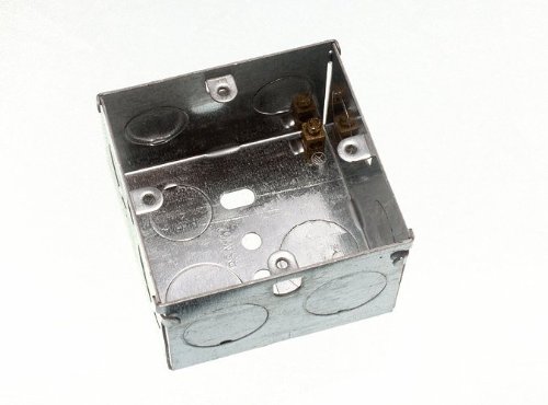 50 X Flush Mount Metal Pattress Electric Back Box Single 1 Gang 47Mm ...