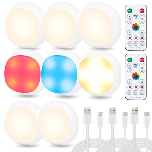Snapklik.com : GANA Under Cabinet Lighting, Wireless RGBW LED Puck Lights