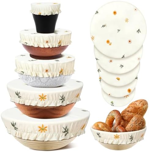 Amazon.com: Yiyiring 6 Pcs Beeswax Bowl Covers Reusable Cloth Bowl ...