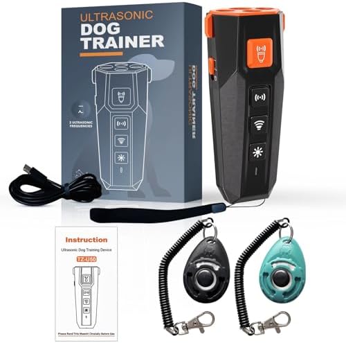Amazon.com : Ultrasonic Dog Bark Deterrent & Clicker – Flashlight, 3 ...
