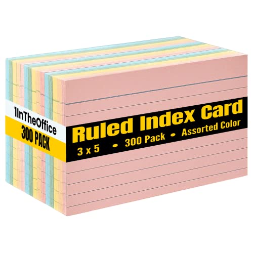 Snapklik.com : InTheOffice Index Cards 3 X 5, Lined Ruled Index Cards ...