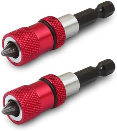 Teocpai 2Pcs 60mm Magnetic Bit Holder with 2Pcs PH2 Bits Drywall Screw ...