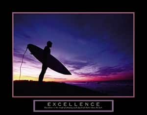 Amazon.com: Excellence: Male Surfer Motivational Art Poster Print ...
