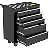 Amazon.com: 5-Drawer Tool Box with Wheels, 26 inch Rolling Tool Chest and Organizer for Garage ...
