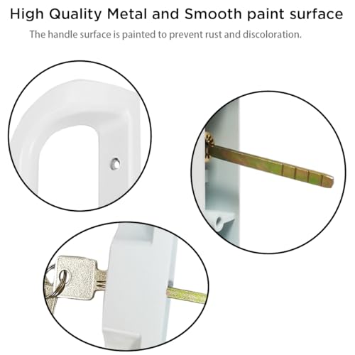 Sliding Patio Door Handle Set with Key Cylinder and Mortise Lock Fits 3 ...