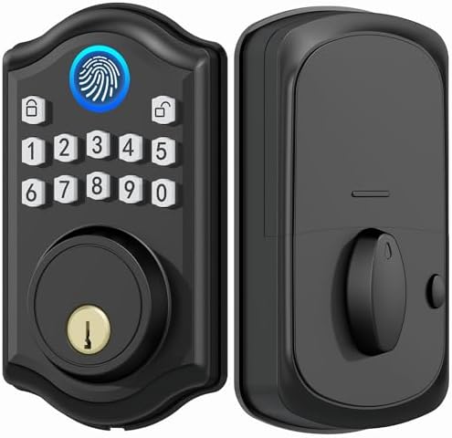 Fiudmsi Fingerprint Door Lock, Smart Door Lock with Keypad, Keyless ...