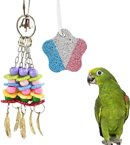 Amazon.com : GUANLANT Large Birds Chewing Metal Cage Toys with Bell ...