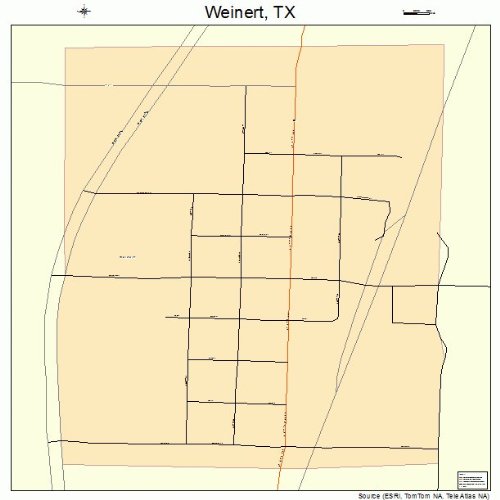 Amazon.com: Large Street & Road Map of Weinert, Texas TX - Printed ...