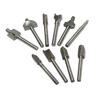 MOPNTT 10pcs HSS Router Bits Wood Cutter Milling Set 1/8" 3.2mm ...