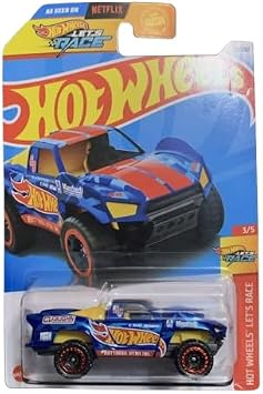 Amazon.com: Hot Wheels Baja Truck Blue Let's Race 3/5 : Toys & Games