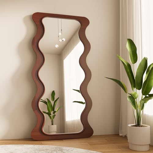 Amazon.com: OGCAU Full Length Mirror, Irregular Wavy Mirror Full Length ...