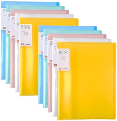 APACALI 8 PCS A4 Display Folders 40 Pockets, A4 Display Book ...