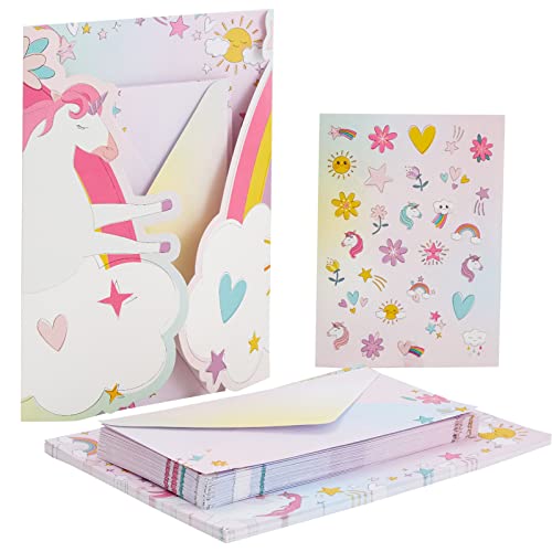 Buy 60 Sheet Kids Unicorn Stationery Paper with 30 Envelopes and Pocket ...