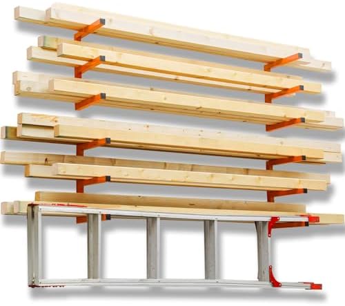 Amazon.com: Six-Level 600 lb Capacity Lumber Storage Rack Wall-Mounted ...