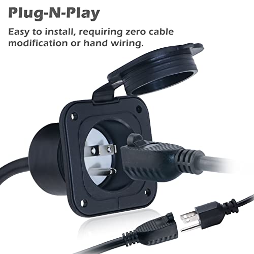 Snapklik.com : 15 Amp Shore Power Inlet, EilxMag 125V Flanged Inlet ...