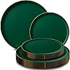 Amazon.com: Edge Collection Emerald Green Combo Plastic Plates with ...