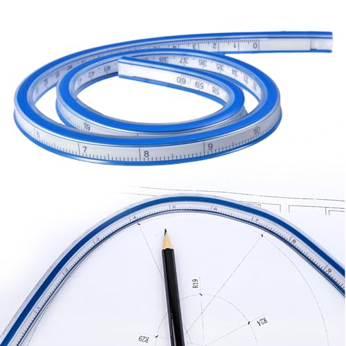 60CM Flexible Curve Ruler Vinyl Flexible Ruler Plastic Double Sided ...
