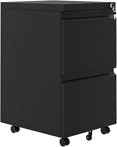 Amazon.com: GarveeHome File Cabinet 2-Drawer On Wheels, Under Desk ...