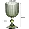 Amazon.com | Taganov Green Drinking Glasses set of 6 Big Wine Goblets ...