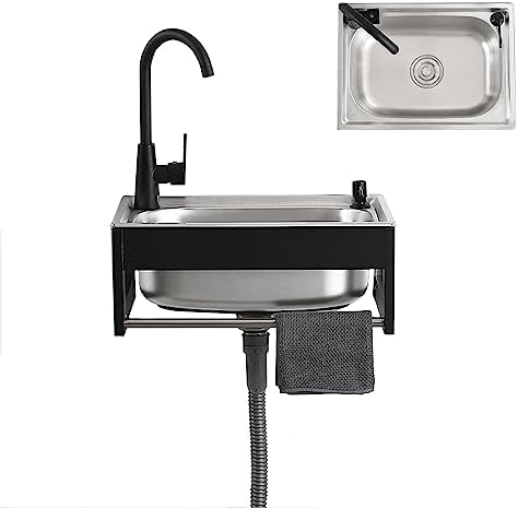 Lavandino Da Esterno Lavello In Acciaio Inox Con Rubinetto, Lavello In ...