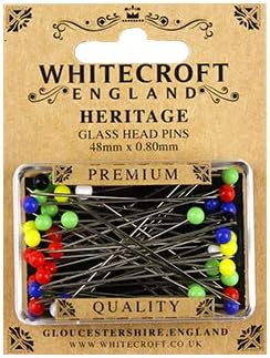 Whitecroft Heritage Glass Head Pins 48mm x 0.80mm : Amazon.co.uk: Home ...