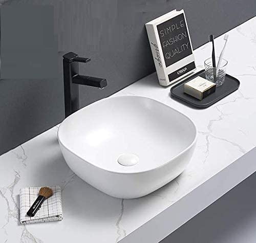 REMANENCE Round Wash Basin Countertop | Tabletop Ceramic Bathroom Sink ...