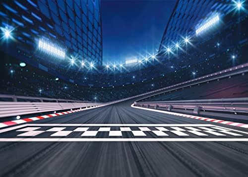 Amazon.com : Loccor 7x5ft Fabric Finish Line Race Track Backdrop Racing ...