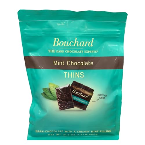 Bouchard Dark Mint Chocolate Thins, Individually Wrapped Rich & Dark ...