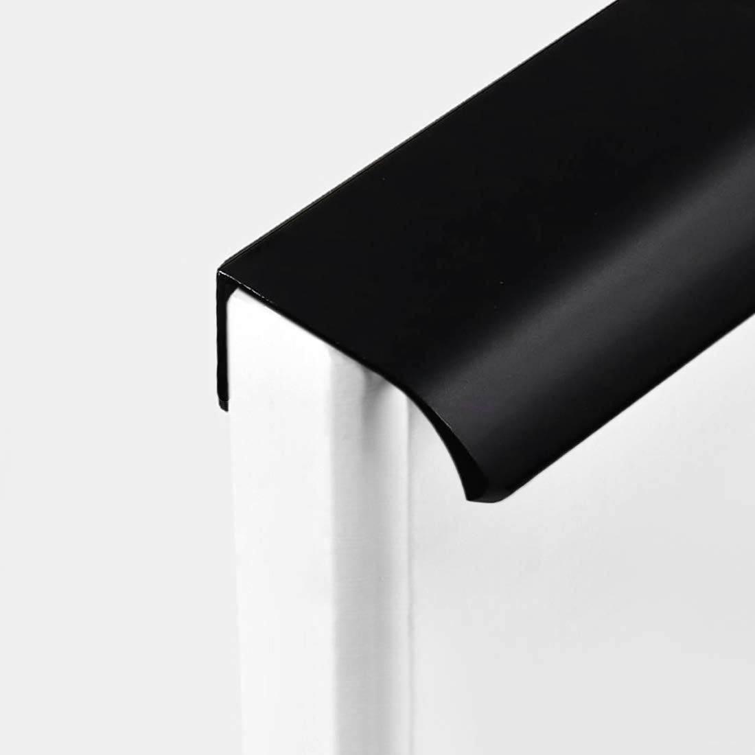 Snapklik.com : 10 Pcs Arc Black Modern Finger Edge Pulls Rounded Angle ...