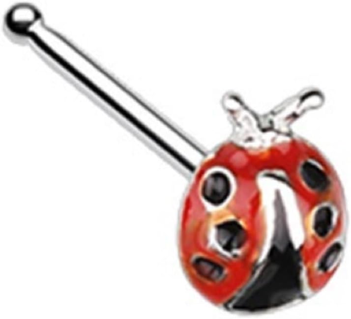 Amazon.com: Body Accentz Nose Ring Stud Lady Bug top 316L Sterling ...