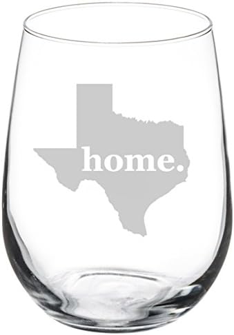 Amazon.com: Wine Glass Goblet Texas Home (17 oz Stemless) : Home & Kitchen