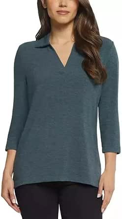 Matty M Ladies Collared Top, 3/4 Sleeves (US, Alpha, Small, Regular ...