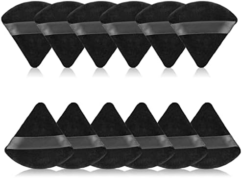 Amazon.com: 12 Black Triangle Powder Puffs, Soft Velour Makeup Sponge ...