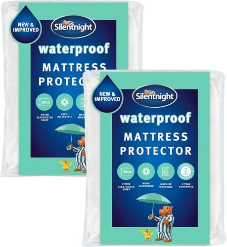 Silentnight Waterproof Mattress Protector – Deep 30cm Fitted Skirt and ...
