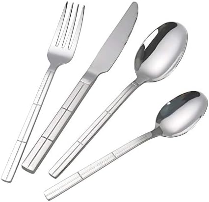 16 Piece Cutlery Set, Stainless Steel Knife and Fork Sets Service for 4 ...