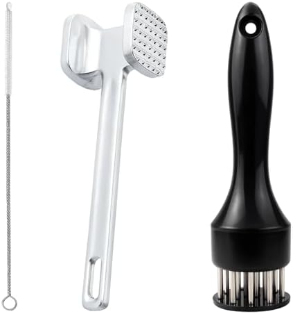 Amazon.com: 2 Pack Meat Tenderizer Set with Cleaning Brush, 21 Needle ...