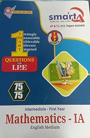 Intermediate First Year Mathematics - IA Smart 2020 : Amazon.in: Books