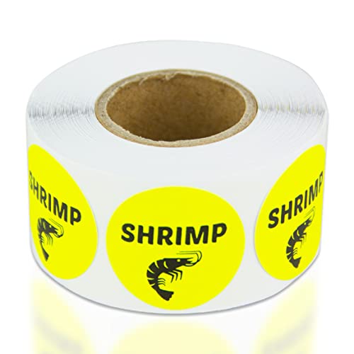 Snapklik.com : Shrimp Stickers - 1 Inch Round Circle Shrimp Food Labels ...