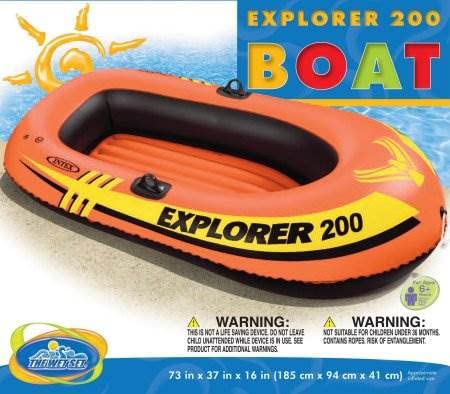 Intex Explorer 200 Inflatable Two Person Raft Set with Oars and Pump ...