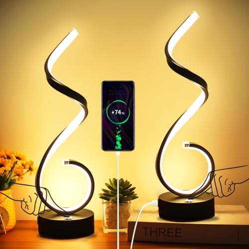 SkyeyArc 4-Circle Dimmable LED Table Lamp, Modern Round Lamp, Unique ...