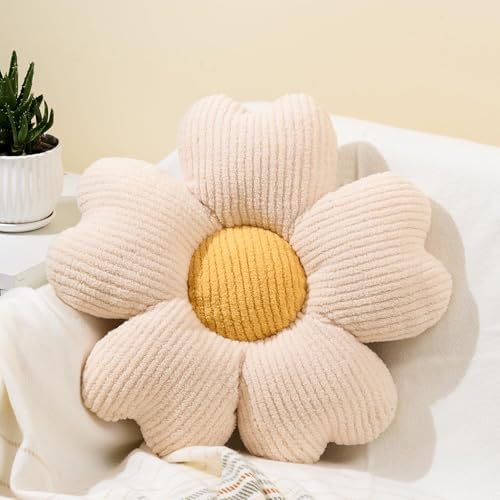 Amazon.com: Kcvvcr Flower Throw Pillow, Soft Brown 14.9" Flower Pillow ...