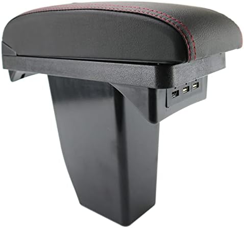 Dual-Layer Black Leather Arm Rest For 2002-2009 Polo 9N 9N3 Mk4 Centre ...