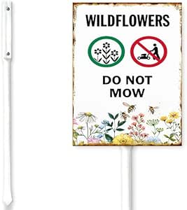 Amazon.com : Bidesign (8x12) IN Wildflowers Do Not Mow Metal Yard Sign ...