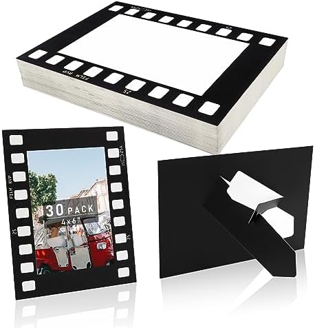 Amazon.com: 30 Pack Paper Picture Frames 4x6,Black Movie Film Standing ...