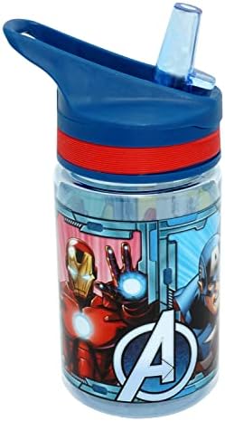 Marvel Avengers Water Bottle with Straw – Reusable Kids 600ml PP ...