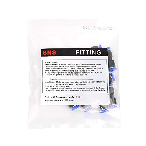 Snapklik.com : SNS SPU-6 6mm Tube OD Plastic Straight Union Pipe Tube ...