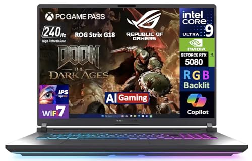 ASUS ROG Strix G18 (2026) AI Gaming Laptop, 18 inch 240Hz IPS WQXGA ...