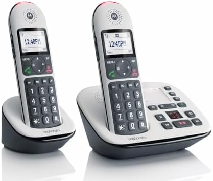 Motorola CD5012 Cordless Landline House Phone, Home Phone, Big Buttons ...