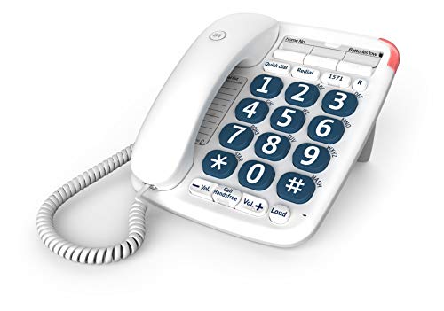 BT BIG BUTTON 200 CORDED TELEPHONE WHITE