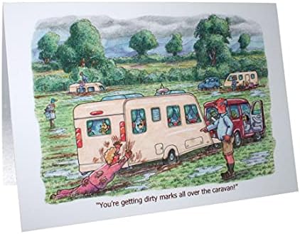 Caravan Caravanning Humour Cartoon A5 Funny Blank Greeting Card by ...